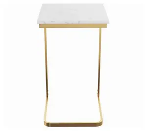 LAVISH HOME C-shaped End Table Mango Wood Side Ble