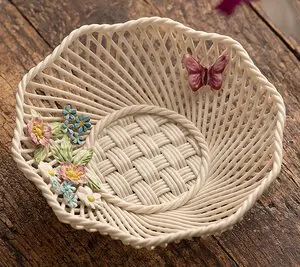 BELLEEK Pottery Wild Hedgerow Summer Basket - One-color