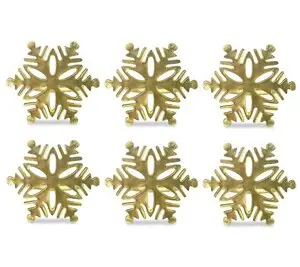 DESIGN IMPORTS Set/6 Gold Snowflake Napkin Ring S - One-color