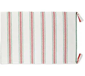 DESIGN IMPORTS Joyful Snowflakes Reversible Tab E Runner 14x72