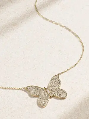 SYDNEY EVAN Large Butterfly 14-karat Diamond Necklace - Gold