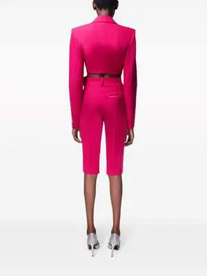 AREA Flower Appliqué Tailored Shorts