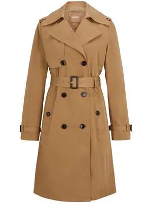 BOSS Belted Double-breasted Trench Coat