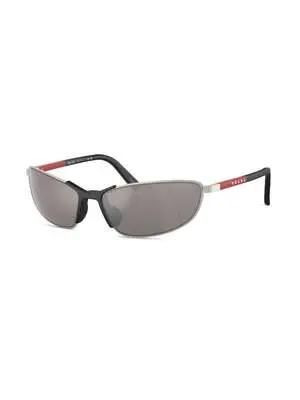Prada Prada Linea Rossa Oval Frame Sunglasses Neutrals
