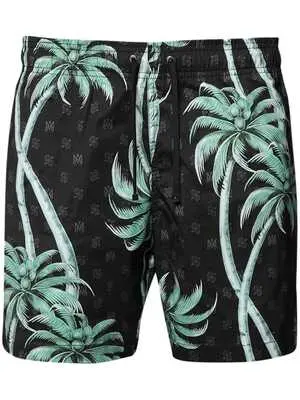 Amiri Palm Tree-print Swim Shorts
