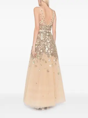 SAIID KOBEISY Beaded Tulle Gown