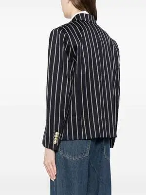 Victoria Beckham Cropped Double-breasted Striped Jacket