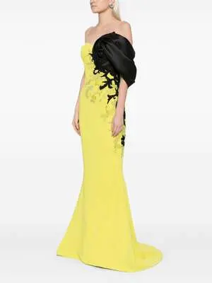 SAIID KOBEISY One-shoulder Gown - Yellow