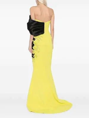 SAIID KOBEISY One-shoulder Gown - Yellow