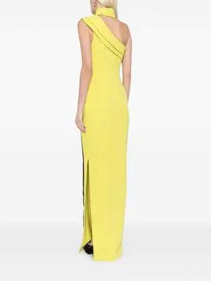SAIID KOBEISY Bead-embellished One-shoulder Gown - Green