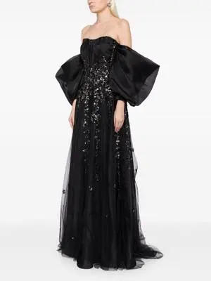 SAIID KOBEISY Bead-embellished Organza Gown