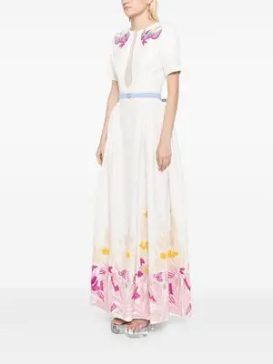 SAIID KOBEISY Abstract-pattern Beaded Maxi Dress