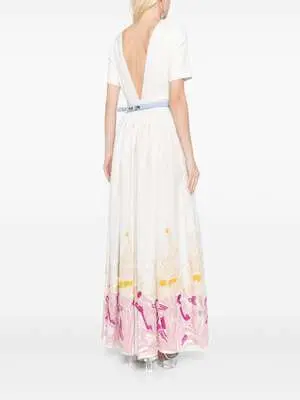 SAIID KOBEISY Abstract-pattern Beaded Maxi Dress