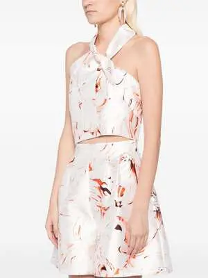 SAIID KOBEISY Printed Strapless Top