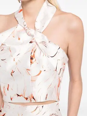 SAIID KOBEISY Printed Strapless Top
