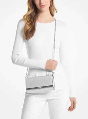 Michael Kors Mona Large Metallic Saffiano Leather Clutch
