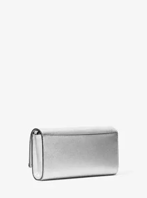 Michael Kors Mona Large Metallic Saffiano Leather Clutch
