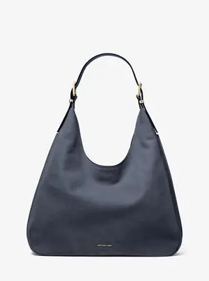 Michael Kors Nolita Large Nubuck Hobo Shoulder Bag - Blue