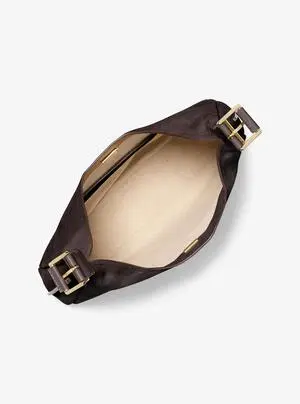 Michael Kors Nolita Large Nubuck Hobo Shoulder Bag - Brown