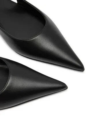 Magda Butrym Leather Slingback Flats With Floral Embellishment