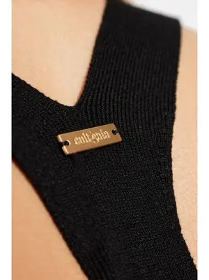 Cult Gaia Crawford Knitted Top - Black