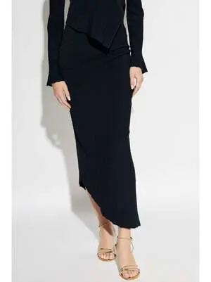 Cult Gaia Plissé Asymmetric Midi Skirt