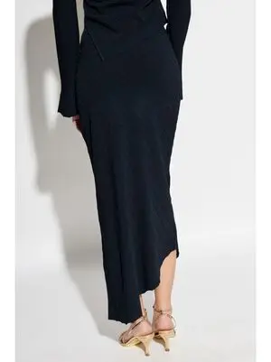 Cult Gaia Plissé Asymmetric Midi Skirt