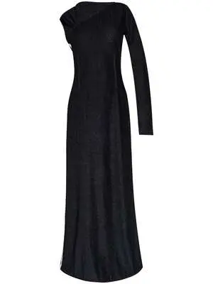Y3 Stripe-detailing One-shoulder Maxi Dress