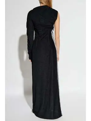 Y3 Stripe-detailing One-shoulder Maxi Dress