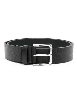 BOSS Logo-engraved Leather Belt - Black