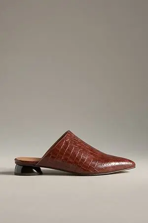 Anthropologie Pointed-Toe Mules Croc