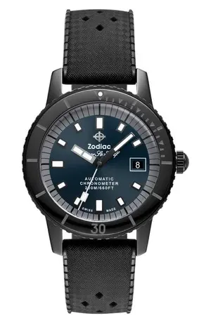 ZODIAC Ceramic Compression Diver Automatic Strap Watch