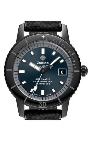 ZODIAC Ceramic Compression Diver Automatic Strap Watch