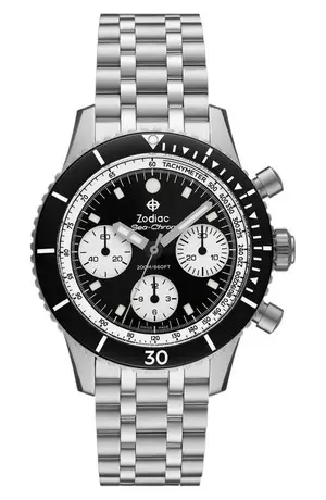 ZODIAC Sea-chron Automatic Chronograph Stainless Steel Watch - Silver