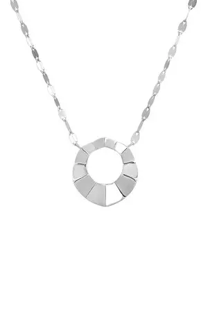 Lana Jewelry 14k Gold Geometric Crinkle Pendant Necklace - White Gold