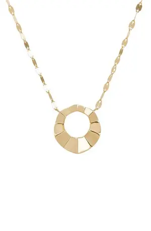 Lana Jewelry 14k Gold Geometric Crinkle Pendant Necklace Yellow