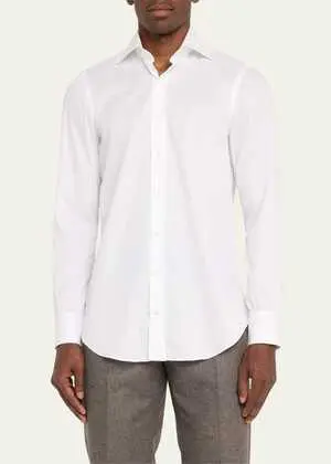 Cesare Attolini Solid Cotton Sport Shirt