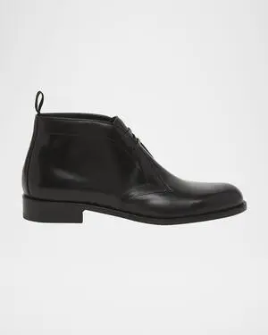 Giorgio Armani Bull Leather Chukka Boots - Black