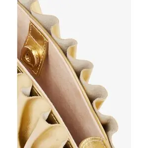 Cult Gaia Nala Pleated Metallic-leather Clutch Bag - Gold