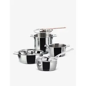 ALESSI Pots&pans 7-piece Stainless Steel Kitchen Set - Silver