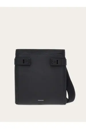 FERRAGAMO North-south Crossbody Bag With Hug Buckle - Black