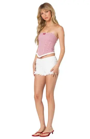EDIKTED Hamilton Pinstripe Poplin Corset Top