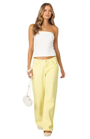EDIKTED Roman Flare Jeans - Yellow