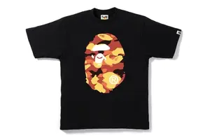BAPE 1st Camo Big Ape Head Tee Shirt Black/orange