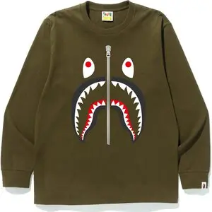 A BATHING APE Shark Long Sleeve Tee Shirt