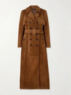 TOM FORD Belted Suede Trench Coat