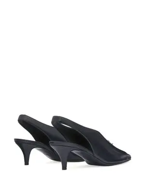 COURREGES Leather Slingbacks With Logo Plaque