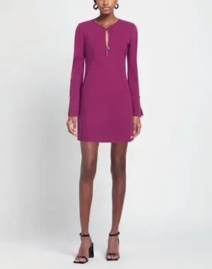 Pinko Mini Flared Dress With Metal Appliqués - Purple