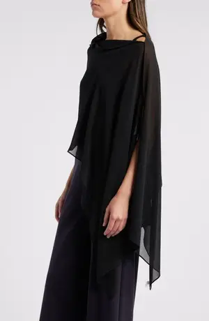Eileen Fisher Asymmetric Sheer Silk Wrap