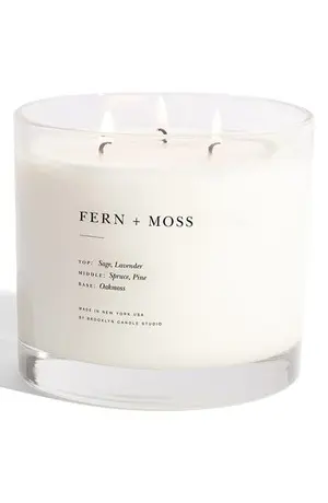 BROOKLYN CANDLE STUDIO Fern + Moss Xl 3-wick Candle - White